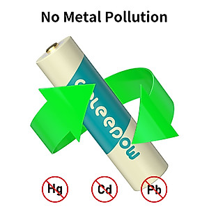 Deleepow AA Rechargeable Batteries Gold-Plated Anode 3200mAh Nimh AA Rechargeable Batteries 16 Count 1.2V High Capacity 1200 Cycle(Only Batteries)