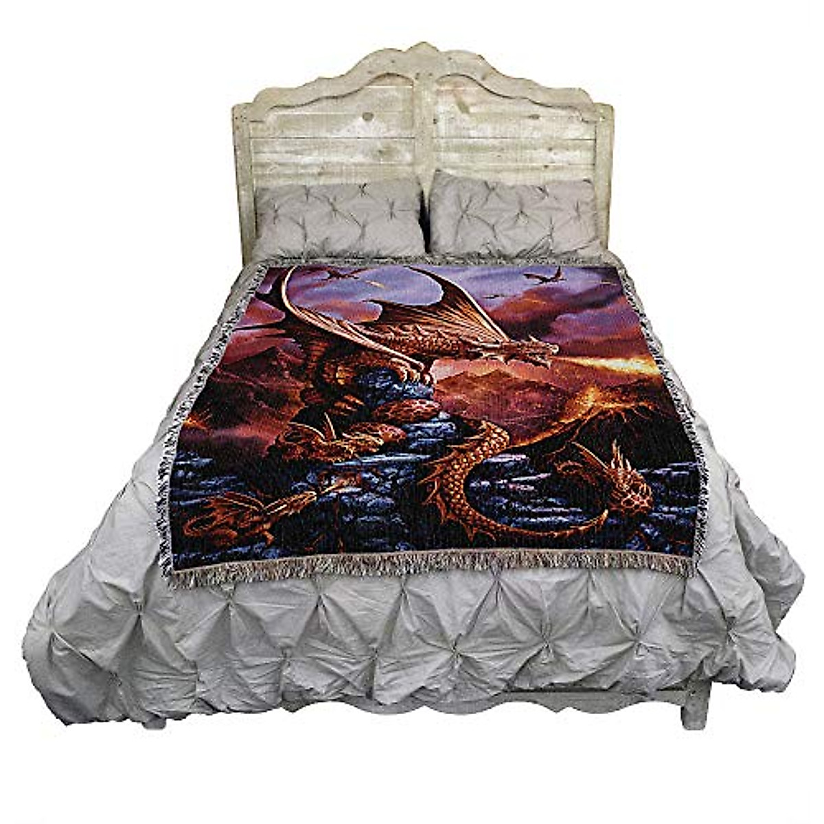 Pure Country Weavers Fire Dragon Blanket by Anne Stokes Age of Dragons Collection - Gift Fantasy Tapestry Throw Woven from Cotton - Made in The USA (72x54)