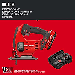 CRAFTSMAN V20* Cordless Jig Saw Kit (CMCS600D1)