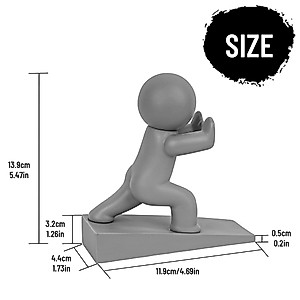 Cute Door Stopper, Buddy Decorative Door Stop, Protects Your Floors (Gray, 1 Pack)