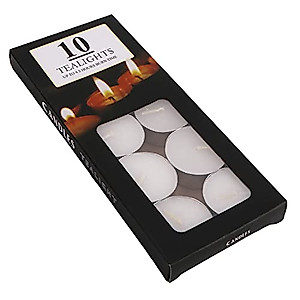 10 Pack Unscented Tea Light Candles 4.5 Hours Smokeless, Dripless Small Votive Mini 1.5" Tealight Candles for Home Decorative, Pool, Shabbat, White