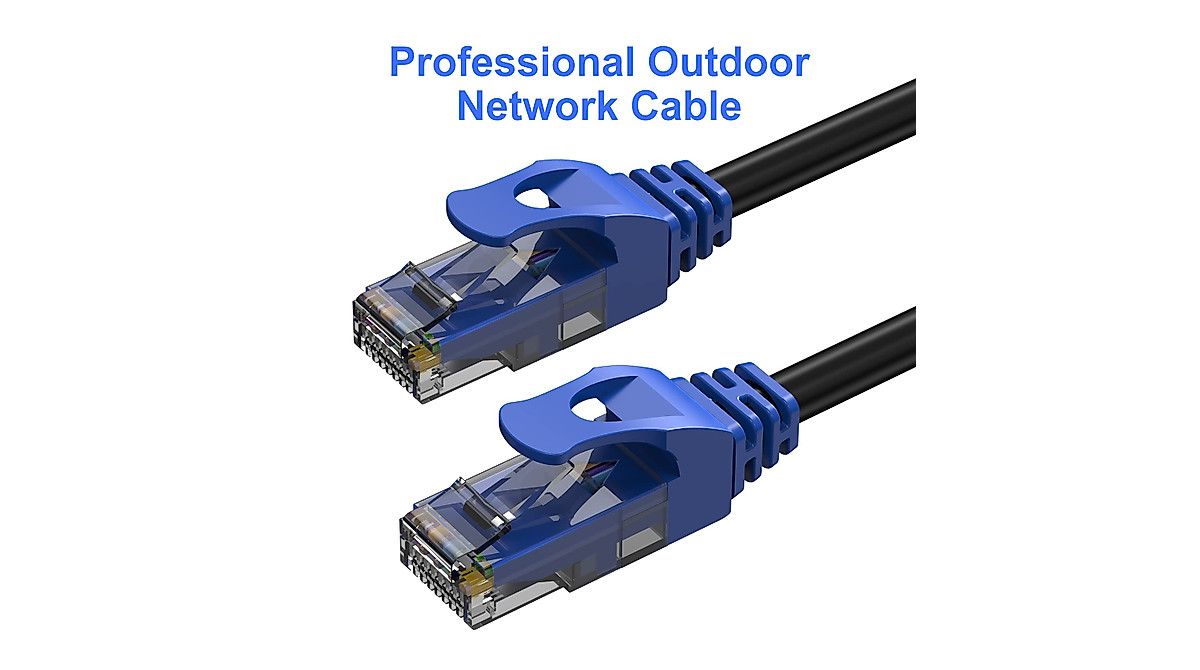350FT Cat6 Outdoor Ethernet Cable - Durable & Waterproof