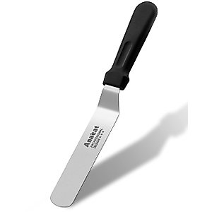 Anaeat Icing Spatula, Professional Cake Angled Offset Spatula with 6" Stainless Steel Blade - Thickened Frosting Knife with Durable Plastic Handle for Cake Decorating, Pastry & Baking