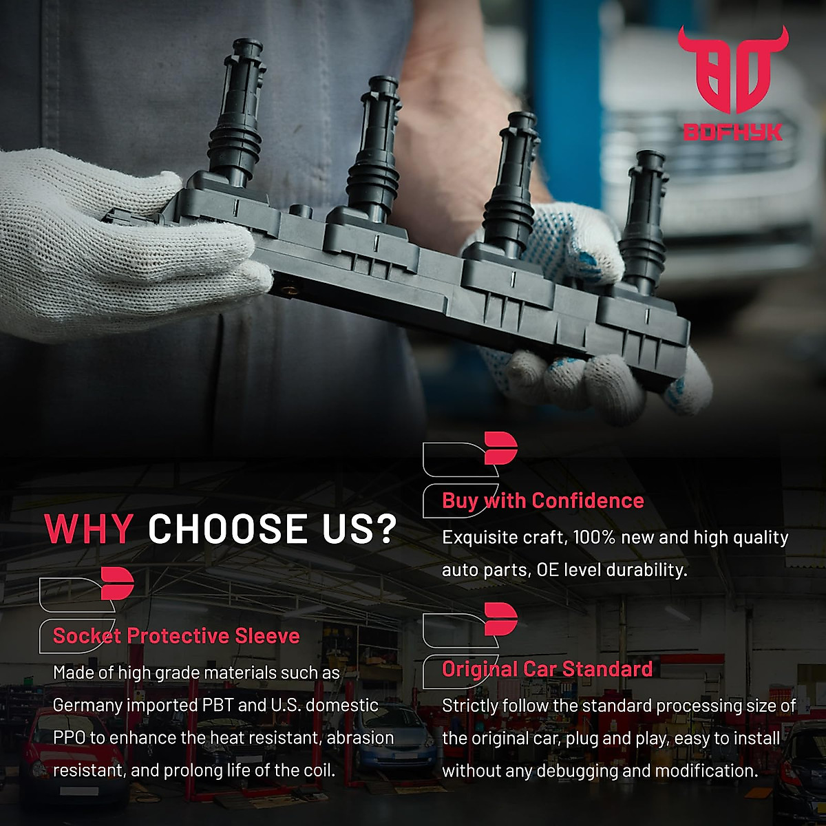 BDFHYK Ignition Coil Pack Set of 6 Compatible with 2003-2007 Nissan 350Z & Infiniti FX35, G35, M35, Infiniti G35 Coupe 2006, Coil for V6 3.5L Replace UF401,C1439,6734025, 22448AL615,22448AL61C