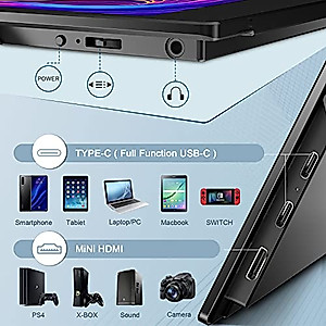 Aekegrep 15.6" Touch Screen Portable Monitor,Touch Screen Monitor FHD 1080P USB C HDMI IPS External Touchscreen Monitor Display Screen for Laptop PC Phone Mac Xbox PS5/PS4 Switch