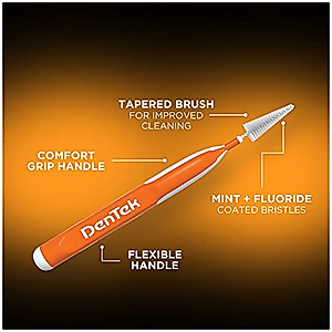 DenTek Solar Powered Easy Brush Advanced Clean Interdental Cleaners, Standard, 10 Count (Package May Vary)