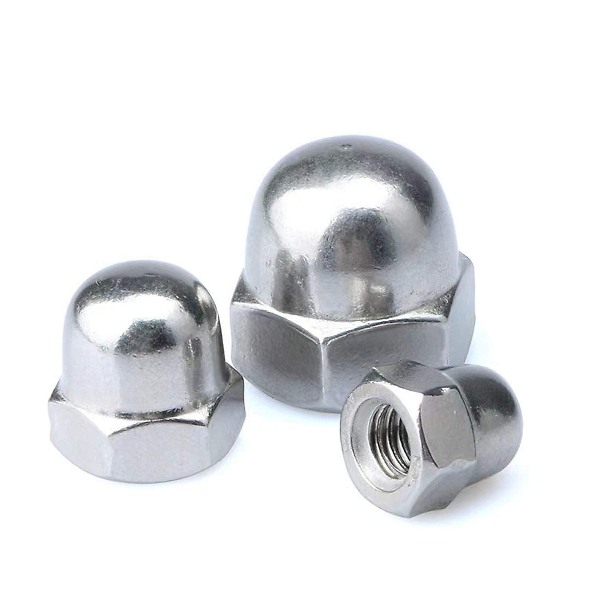 M3-0.5 Metric Acorn Cap Nuts Dome Head Nuts, 304 Stainless Steel 18-8, Plain Finish,Hex Acorn Cap,Nuts Decorative Nut Caps (100 Pcs)