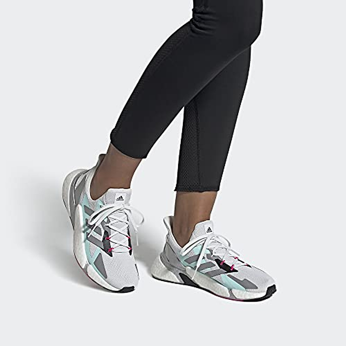 adidas womens X9000L4,Crystal White/Silver,8 M US