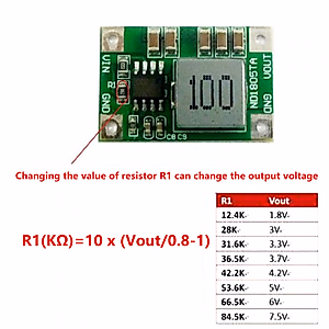 2Pcs ND1805TA Step Down Module 5-18V to /3./3.7V/4.2V/5V/6V Motor Drive Converter DIY Power Supply(5-18V to 3.7V)