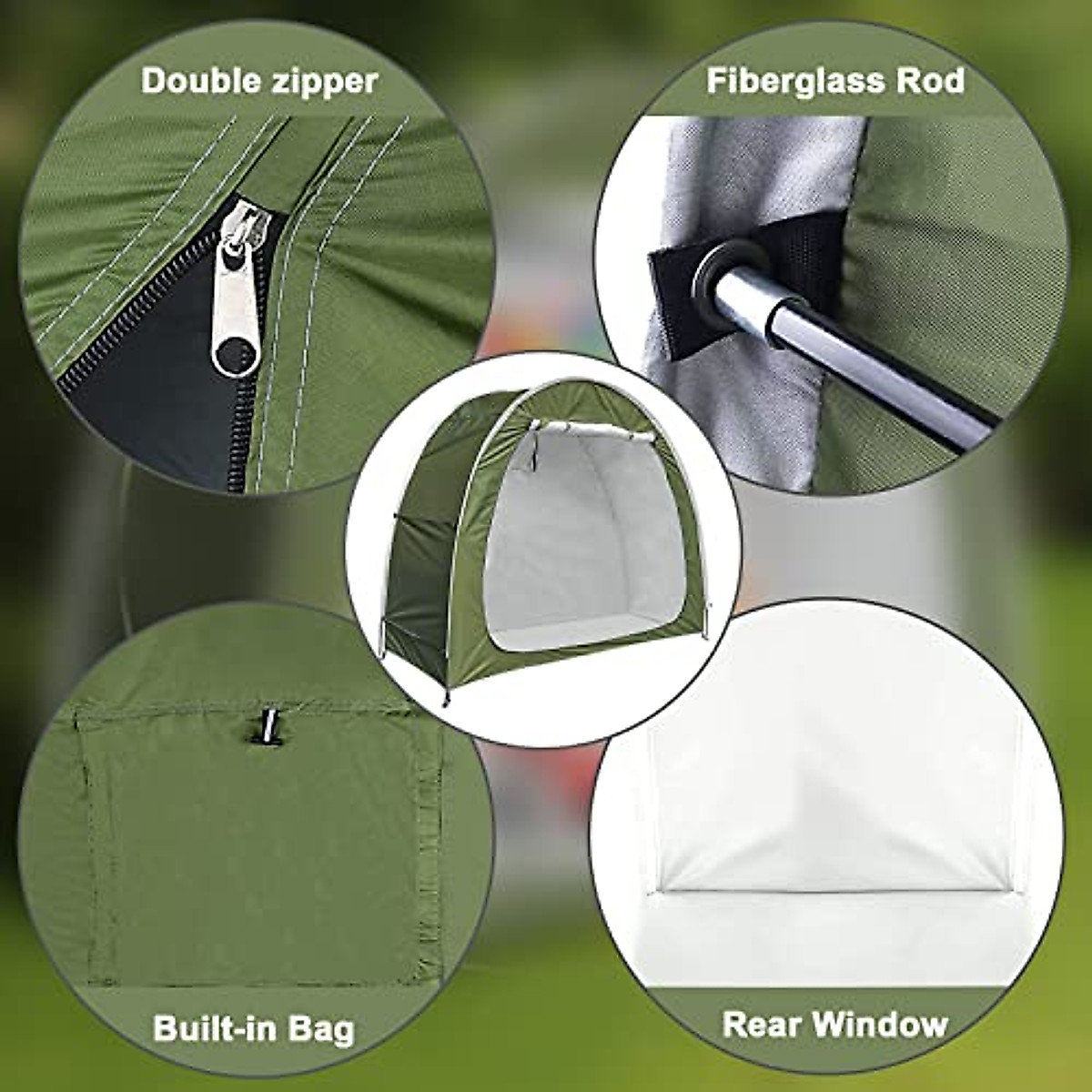 AFLIFLI Outdoor Bike Storage Tent Waterproof, Portable Bicycle Shed 2 Bikes, Upgrade Oxford Fabric for Outside Garden Shelter Pool Cover Tool Sheds Storage, Space Saving