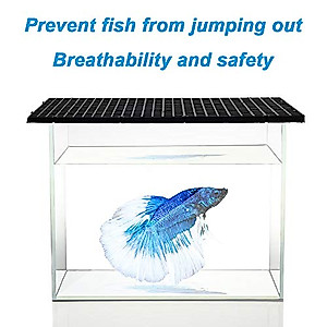 OIIKI 4 PCS Egg Crate for Aquarium, Fish Tank Bottom Isolation, Grid Tank Divider Tray for Mixed Breeding(Black)