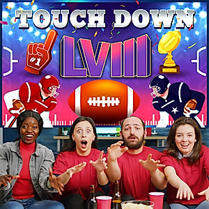 Large 71" X 43" Super Football Backdrop, Super Football Party Decorations 2024 Backdrop, Super Football Decorations 2024 Touchdown Banner, Super Football Party Supplies 2024 tineit