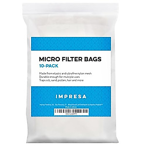 IMPRESA Products 10-Pack Micro Filter Bags Fits Water Tech Pool Blaster Pool Vacuum Cleaners…