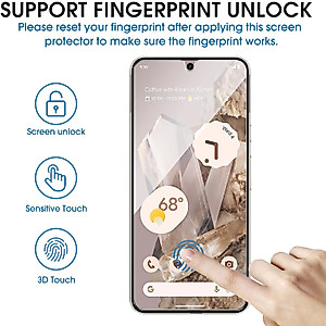 amFilm 3+1 Pack for Google Pixel 8 Pro Screen Protector 6.7" Tempered Glass, Ultrasonic Fingerprint Compatible, with Easy Installation Frame, Anti Scratch, Bubbles-Free, Case Friendly