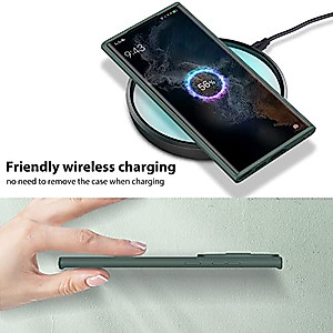 Nillkin for Samsung Galaxy S23 Ultra Case with Camera Cover, Silicone Ultra Slim Shockproof Protective Phone Case, [Microfiber Lining, Slide Camera Protection] Alpine Green