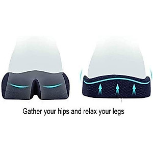 QINERSAW Seat Cushion Pillow for Office Chair, Memory Foam Firm Coccyx Pad, U Shaped Ergonomic Memory Foam Cushion for Office Chairs, Car Seats or Dining Chairs