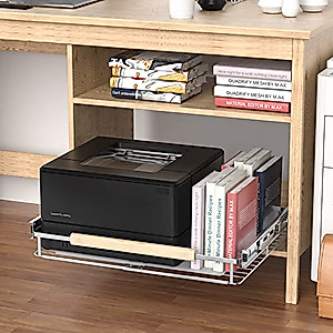 GNEOUS Greal Expandable Cabinet Pull Out Basket Heavy Duty Slide Out Pantry Shelves Under Sink Organizers and Storage for Kitchen, Bathroom, Wardrobe, Cupboard, Adjusted Width 16.1"-26.3", 1 Pack