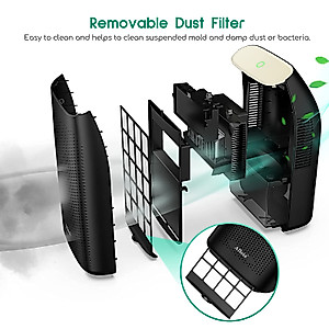 Afloia Dehumidifier for Home 2500 Cubic Feet(269 sq ft), Quiet Portable Electric Dehumidifiers, 70oz Small Dehumidifier Remove Humidity for Bathroom Basement Closet RV Garage,Auto Shut Off, Black