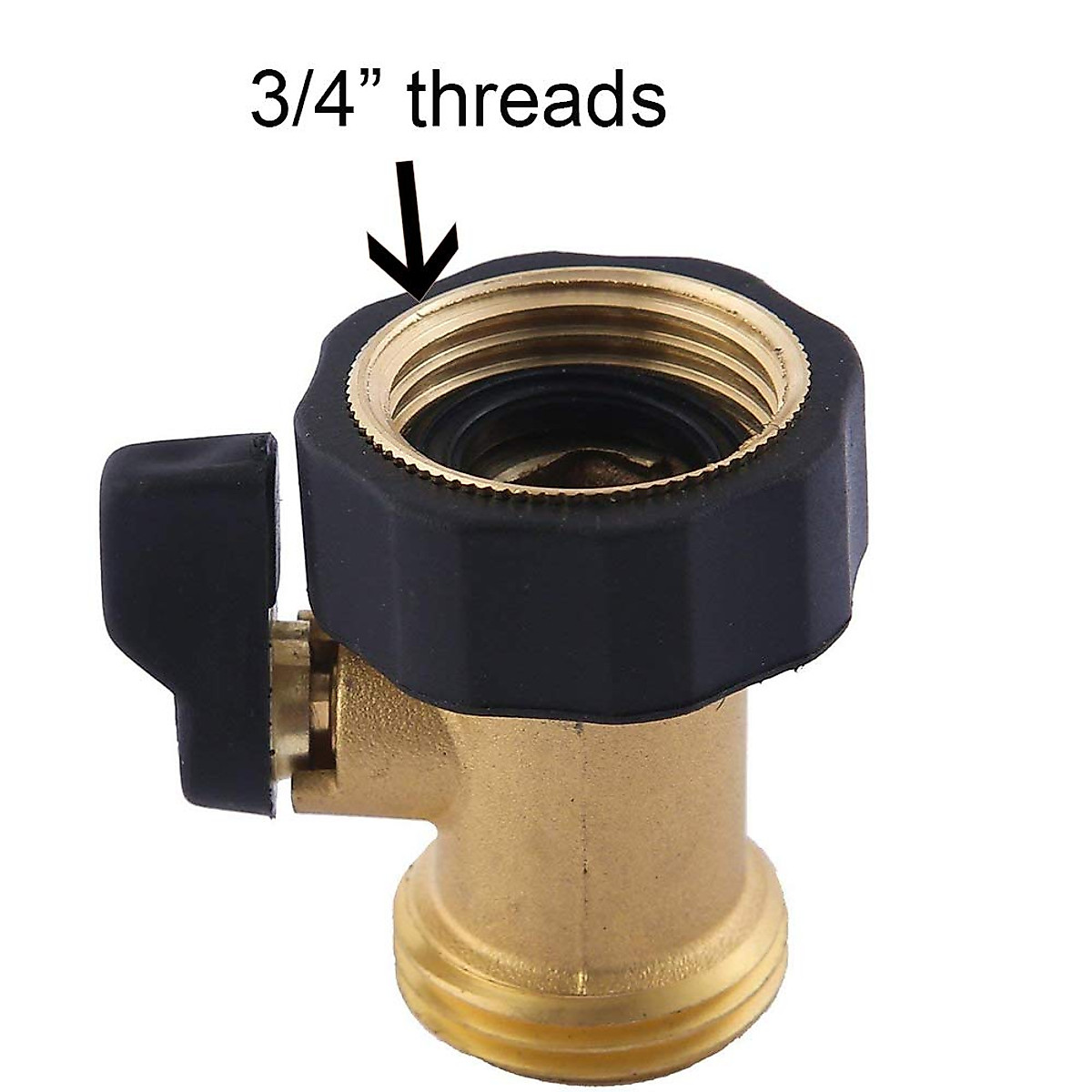 HQMPC Heavy Duty Brass Shut Off Valve Garden Hose Shut Off Valve Garden Hose Connector (2PCS) +4 Extra Pressure Washers