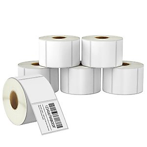 BETCKEY - 2" x 2" (51 mm x 51 mm) Square Labels Compatible with Zebra & Rollo Label Printer,Premium Adhesive & Perforated [6 Rolls, 4500 Labels]