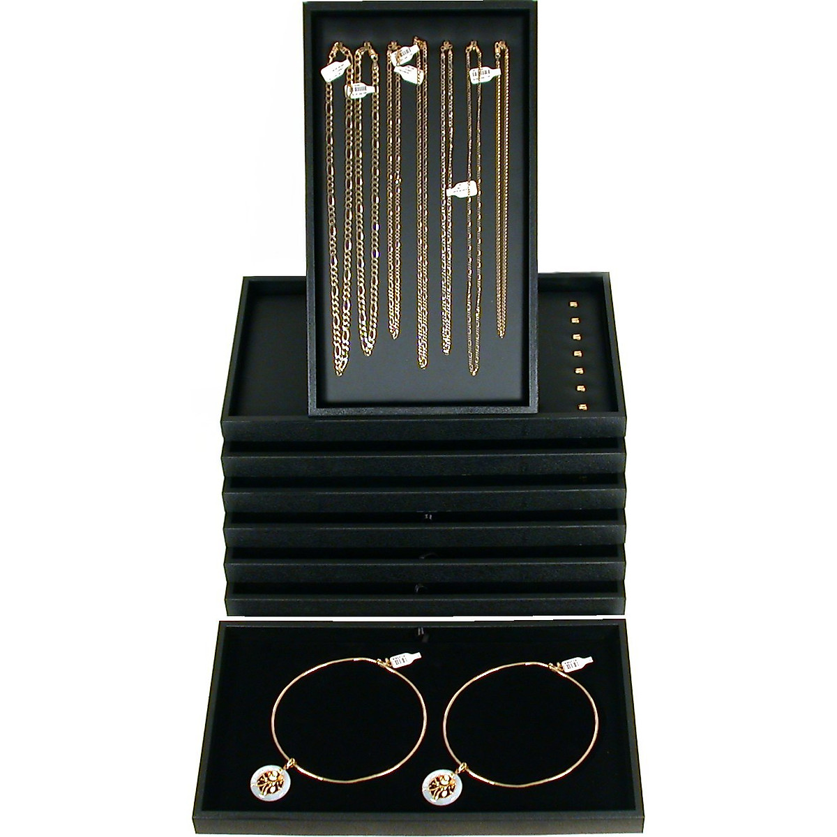 Jewelry Display Carrying Case Rolling With Trays New