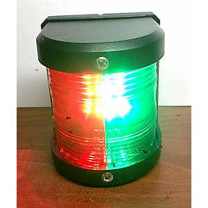 Pactrade Marine Boat Pontoon LED Navigation Light Black ABS Plastic Housing Boats Up to 12M Waterproof IP:66 Surface Mount 2NM (Combo Green and Red Bow)