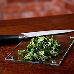 9.75 x 6 inch Rectangle Glass Cutting Board Bundle by Clever Chef - 4 Non Slip, Shatter-Resistant, Durable, Stain-Resistant, and Dishwasher Safe