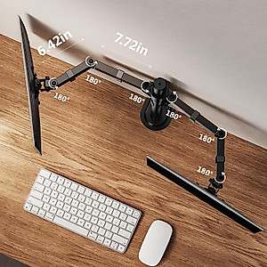 Ergear Dual Monitor Stand for 13 to 32 inch, Heavy Duty Fully Adjustable Monitor Stand for 2 Monitors, Dual Monitor Mount Fits up to 17.6 lbs per Arm, EGCM1