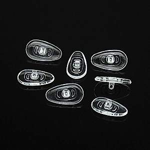 Eyeglasses Nose Pads,Soft Silicone Anti-Slip Nose Pads,Eyeglasses Repair Kits,(15mm Screw-in,5 Pair)