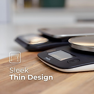 Fradel 0.1g Digital Kitchen Food Scale - Precision Food Scale for Cooking, Baking, Weight Loss - in Grams & Ounces - A Kitchen Must Have - Stainless Steel Plate, Waterproof, 11lb Capacity - Round