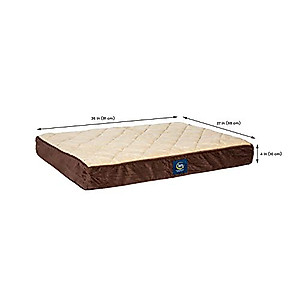 Serta Ortho Quilted Pillowtop Pet Bed, Large, Blue