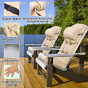 MABOZOO Adirondack Chair Cushions with Adjustable Head Pillow,Waterproof & UV-Proof High Back Patio Chair Cushions,Patio Furniture Pads Seat Cushion Mat for Indoor Outdoor