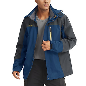 MAGCOMSEN Rain Jacket Mens Windbreaker Jackets Waterproof Jackets Outdoor Rain Coat Sports Breathable Jacket Running Cycling Camping Jacket