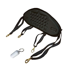 Pactrade Marine Adjustable Straps Black Padded Kayak Back Canoe Backrest Support Comfy Cushion Sit On Top Fishing Brass Clips Canoeing Kayaking Rafting Rest Pad Antiskid (1)