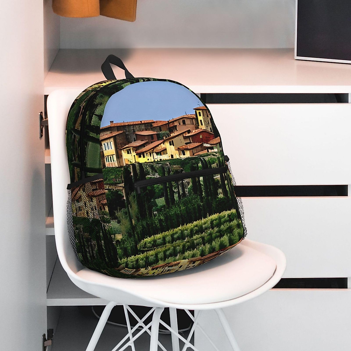 Lightweight Laptop Backpack,Casual Daypack Travel Backpack Bookbag Work Bag for Men and Women-Italy-Tuscan