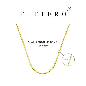 Fettero Gold Snake Chain Necklace for Women 14k Gold Plated Snake Choker Necklace Dainty Simple Boho Necklace Fashion Jewelry for Women Men