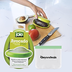 Avocado Pod, Flexible Bpa-Free Silicone, Keeps Avocado Fresh, Reusable Food Storage Bag, Fresh Stretch Pod -Size Stretch Design, Dishwasher Safe, Green, [Pack Of 3]