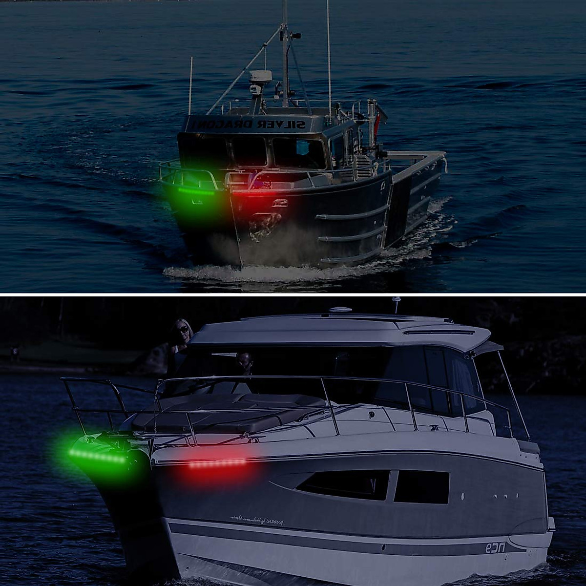 Acelane Marine Navigation Lights Green and Red LED Lights Navigation Lights LED Strip Lights Boat Light Bow Side Port Starboard IP67 Waterproof for Boating Fishing Yacht, Pontoons, Chandlery Boat