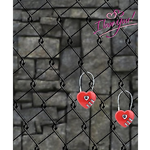 2Pcs Wire Rope Heart Shape Love Lock 3 Digital Combination Padlock Resettable Password for Travel Bags