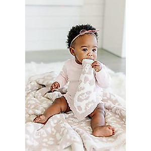 Bazzle Baby Mini Hugga Teething Blanket Super Soft Cozy Plush Barefoot Lovie Blanket with Teething Corner (Leopard)