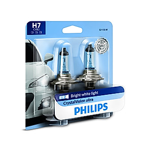 Philips H7 CrystalVision Ultra Upgraded Bright White Headlight Bulb, 2 Pack