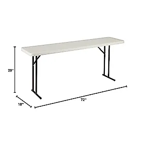 Norwood Commercial Furniture 6' Indoor/Outdoor Folding Training Table, Rectangular Blow-Molded Plastic Folding Training and Event Table, Gray
