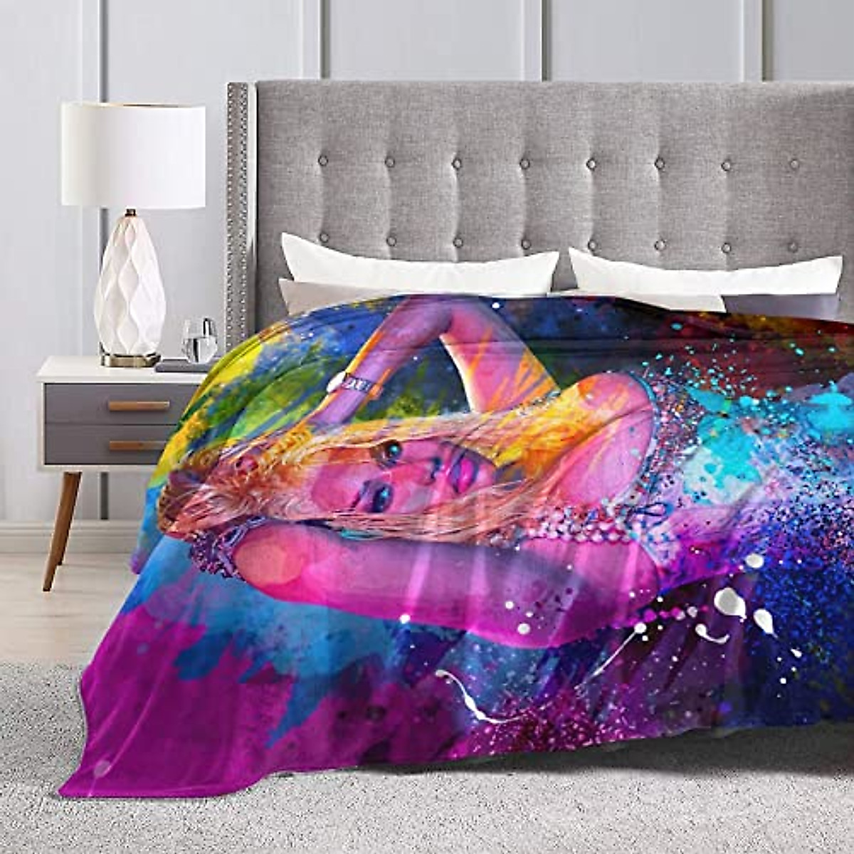 Wjikan Nicki Rapper Minaj Super Soft Micro Fleece Blanket Home Decoration Warm Flannel Blanket 80x60 Black