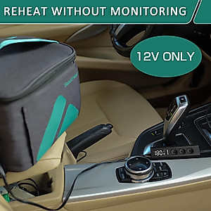 SabotHeat Smart Portable Oven for Car - 3 Adjustable Heat Levels & Timer Fast Heating Portable Food Warmer Lunch Box with for Reheating & Cooking, Lunch Box Warmer for Work, Trip, Camping