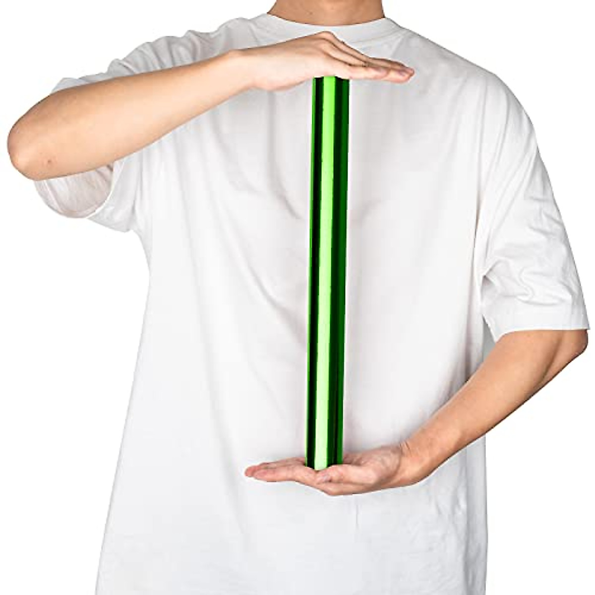 RUSPEPA Green Metallic Wrapping Paper - Solid Color Paper Perfect for Wedding, Birthday, Christmas, Baby Shower - 17 Inches X 32.8 Feet