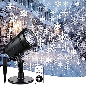 Christmas Projector Lights Outdoor, Snowflake Christmas Decoration Waterproof LED Christmas Lights Projector Outdoor for Decorative Lighting for Xmas Holiday Party Wedding Garden Patio Home Decor