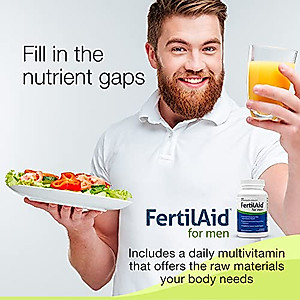 FertilAid for Men - Male Fertility Supplement - Male Count and Motility Support - Targeted Fertility Ingredients and Men's Vitamin Blend, 90 Capsules, 1 Month Supply