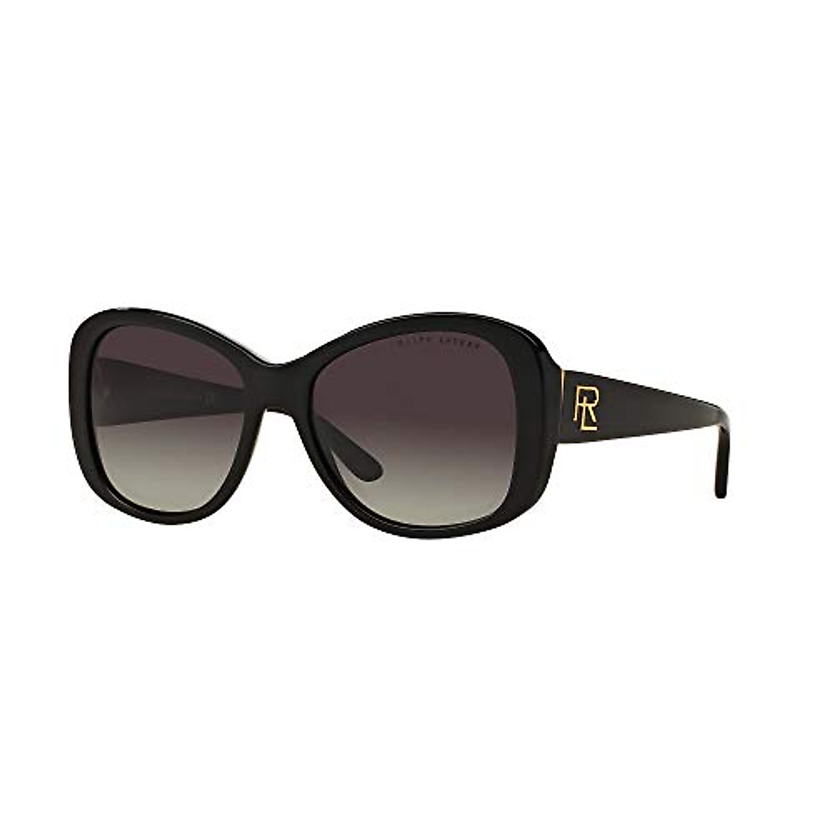 Ralph by Ralph Lauren Women's RL8144 Rectangular Sunglasses, Black/Grey Gradient, 56 mm