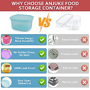 ANJUKE 7PCS Meal Prep Containers, Reusable Plastic Food Storage Containers with Lids for Takeout, Soup - BPA-Free - Microwave, Dishwasher, Freezer Safe(900ML-31OZ)