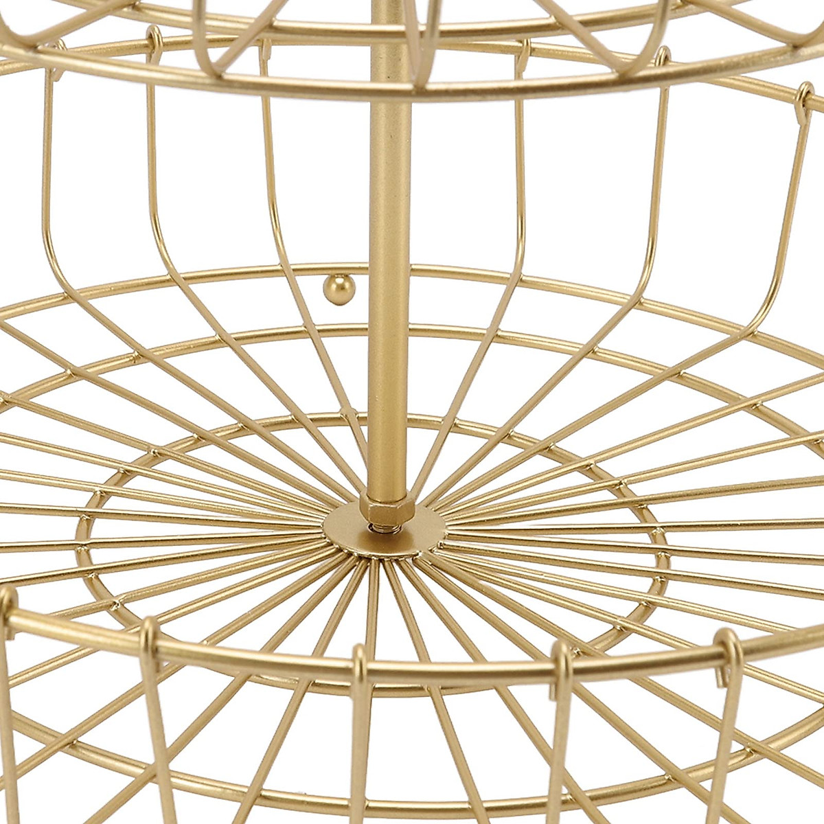 Tiered Fruit Bowl, 2 Tier Fruit Basket, Golden Fruit Basket Iron Round Golden Nordic Household Snack Storage Tray For Party Desktop Kitchen